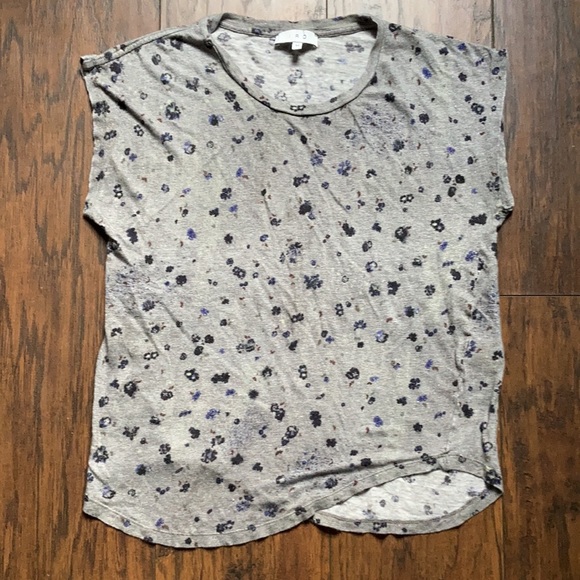 IRO | Tops | Iro Gray Pusia Floral Linen Tee | Poshmark